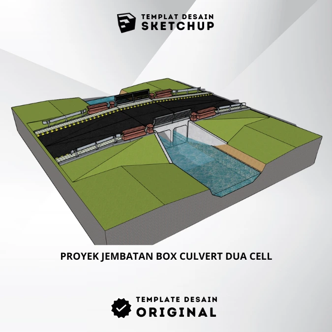 [Desain Sketchup] Jembatan Box Culvert 2 Cell - INPETRA ID